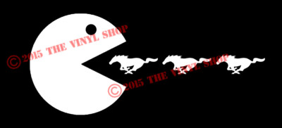 9 inch "Pac Man Eats Mustangs" Funny, hot rod, street race Mustang | eBay