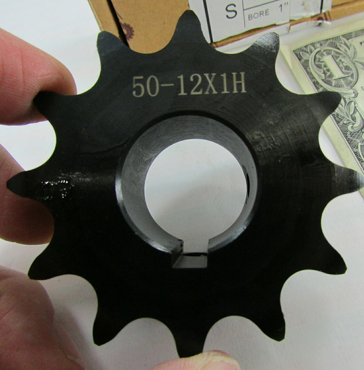 NSPT 12 Tooth Sprockets 1" Finished Bore with Keyway, #50 Roller Chain ...