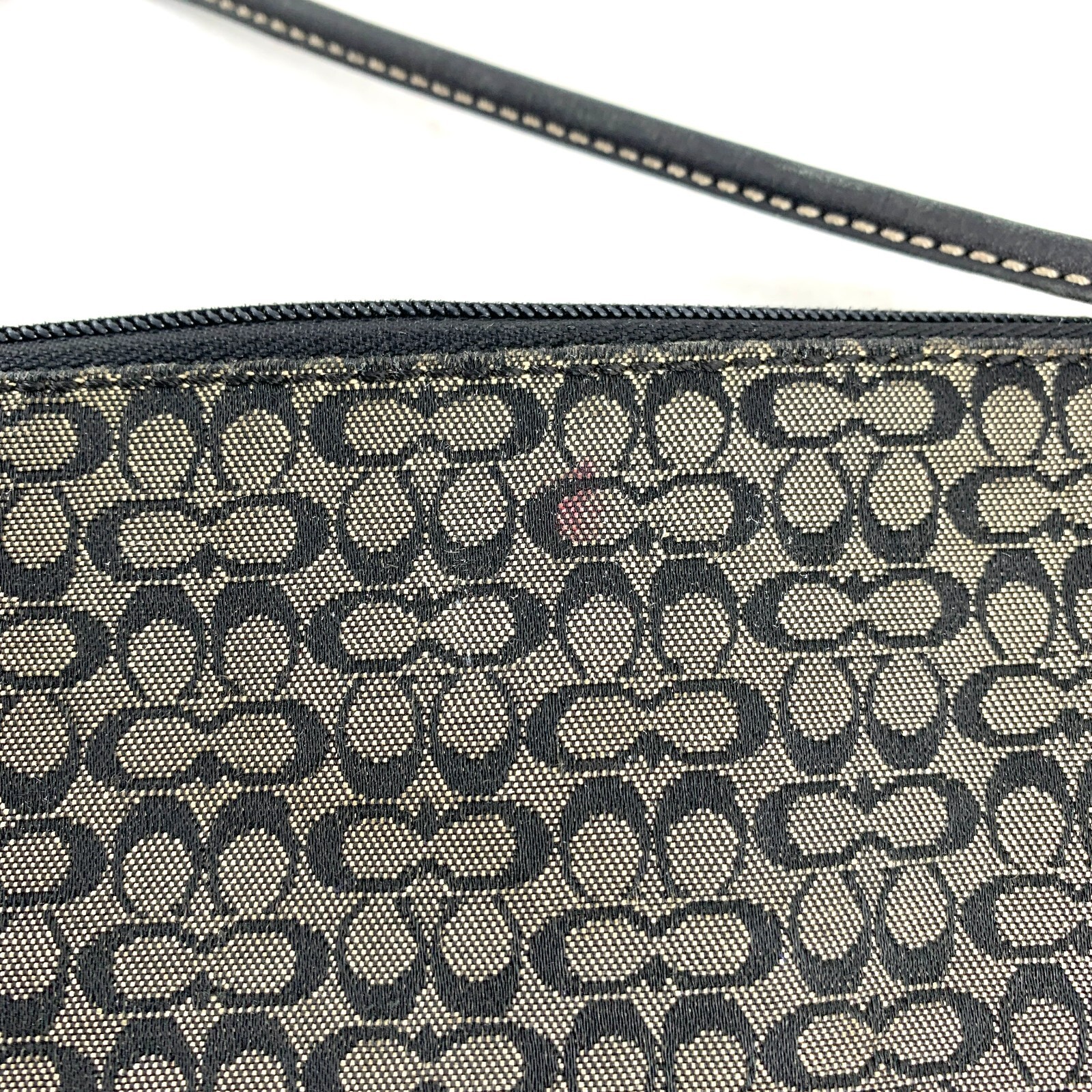 Coach Black Grey Signature Jacquard Buckle Flap Wrist… - Gem
