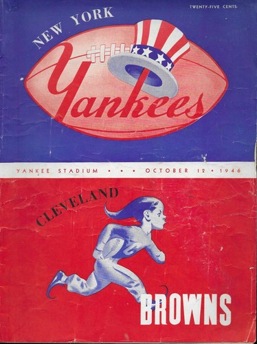 SCARCE 1946 New York Yankees vs. Cleveland Browns Program (10/12/46 ...