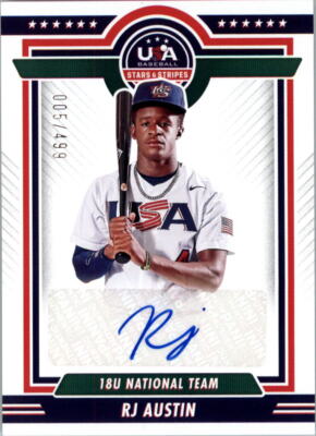 2022 USA Baseball Stars and Stripes 18U National Team #2 RJ Austin Auto ...