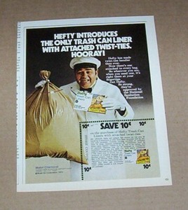 1972 print ad - Hefty garbage trash can liners bags JONATHAN WINTERS ...