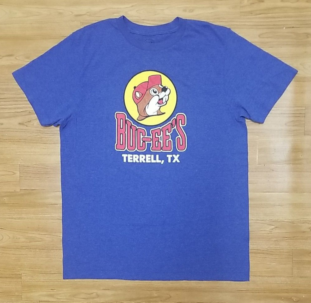 Buc-ees T-Shirt Medium Blue Buc ees Logo Terrell Texa… - Gem