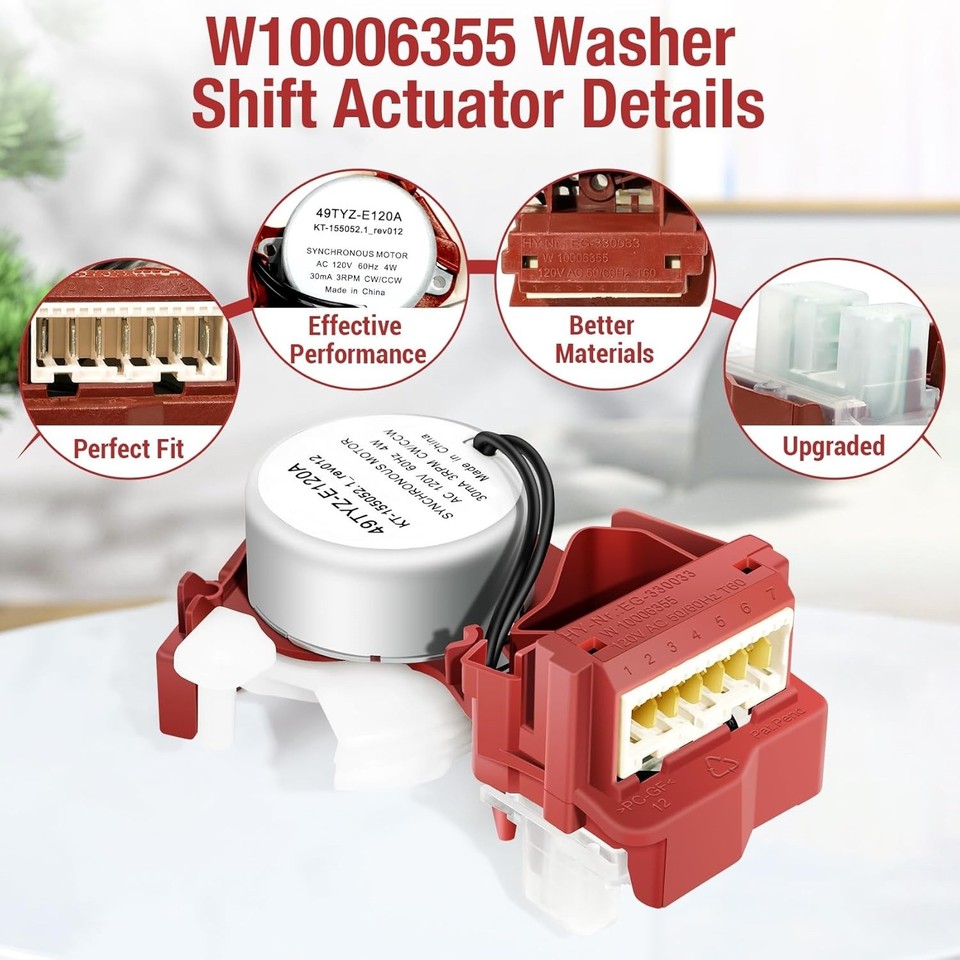 W10006355 Washer Shift Actuator for Whirlpool Maytag Kenmore Washing ...