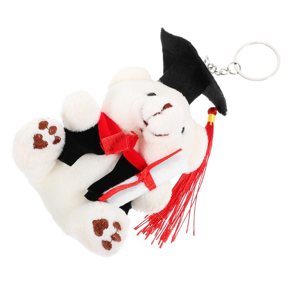 Bear Pendant Keyring Stuffed Chain Ornament Graduation Season Animal ...