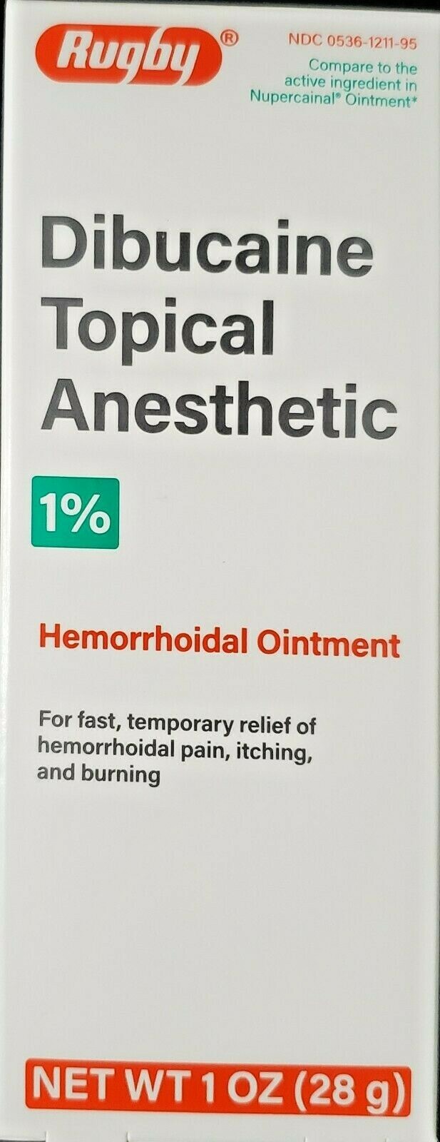 Rugby Dibucaine Topical Anesthetic 1% Hemorrhoidal Ointment 1oz -Exp 04 ...