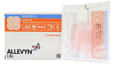 Smith & Nephew 66801067 Allevyn Life Border Dressings 4" x 4" (2"x2 ...