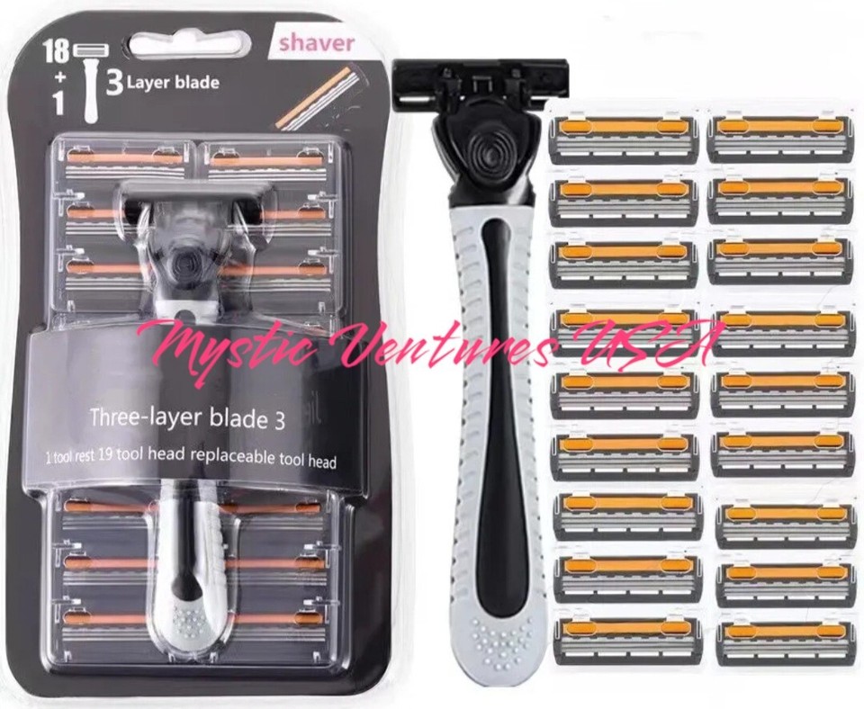 18pk Triple Blade Razor Refills With Handle - 19 Pieces - USA Seller ...