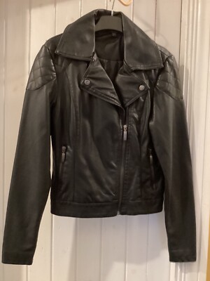 Ladies Rock & Rags by Firetrap Leather Look Biker Style Jacket Size XS | eBay