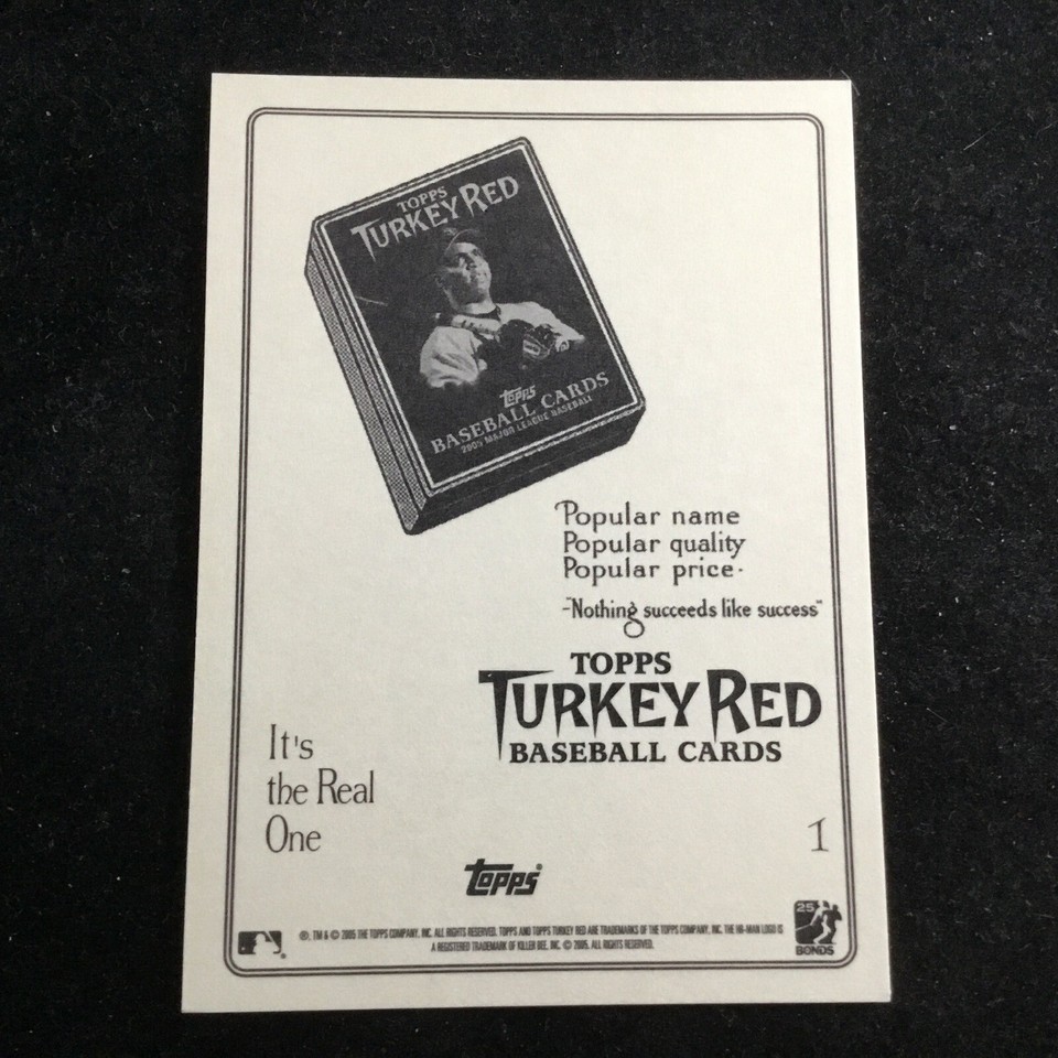2005 Topps Turkey Red (Grey Jersey; Turkey Red Back) #1.2 Barry Bonds ...
