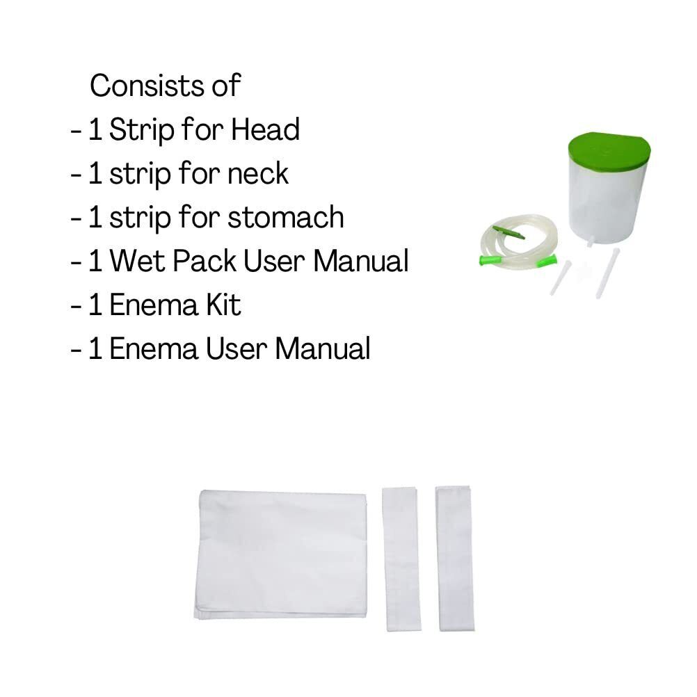 Healthy Natural Combo of Wet Pack Cotton Patti and Enema Kit Satvik for ...