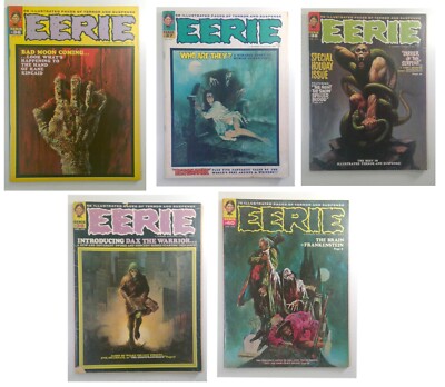 Eerie ORIGINAL Warren Comic Magazines LOT of 5 #'s 36, 37, 38, 39, 40 ...