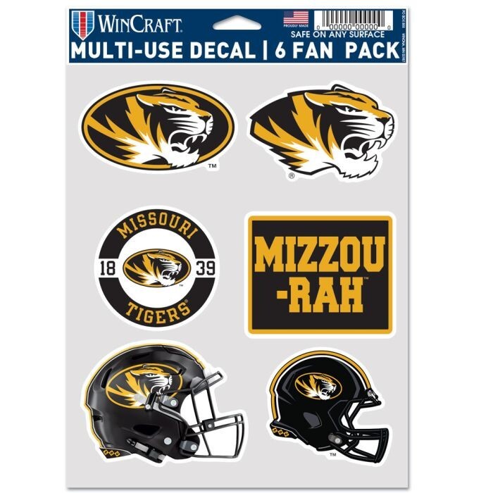 Missouri Tigers Multi-Use 6 Fan Pack NCAA Decal Stickers *Free Shipping ...