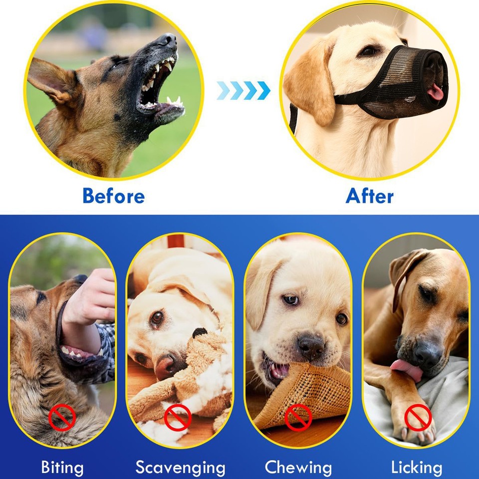 Comfortable Fit Dog Muzzle Breed-specific Muzzles Breathable Mesh for ...