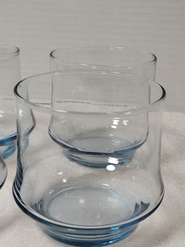 Libbey Glass Set Of 4 Lt Blue Azure Impromptuo 10oz Rocks Glasses Retro ...