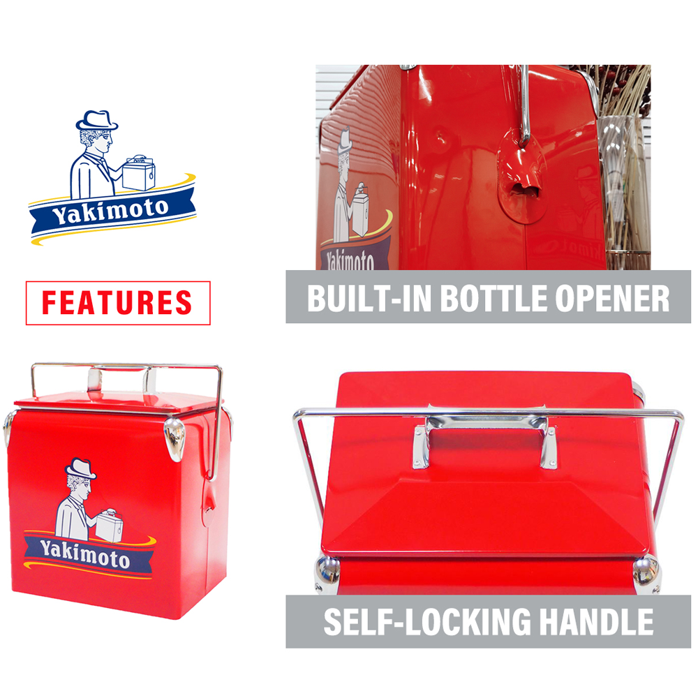 Unique Gift for Men Yakimoto Retro Metal Cooler 13L - Vintage Style BBQ ...