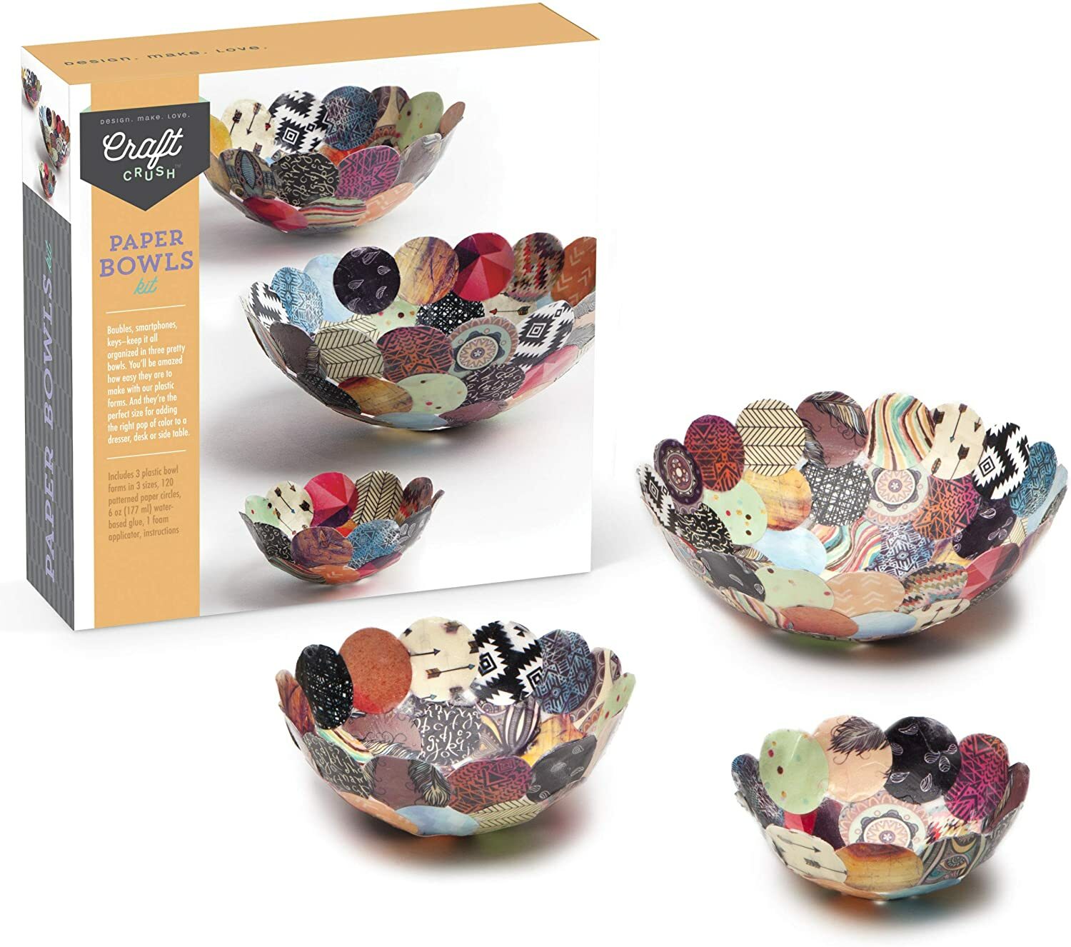 Craft Crush Paper Bowls Kit. DIY Arts and Crafts. DIY Home Décor. DIY ...