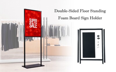 Double-Sided Black 22"x30" Floor Standing Foam Board Sign Holder Indoor ...