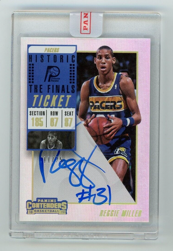 2018 Panini Contenders Reggie Miller Auto /25 Historic Finals Ticket ...