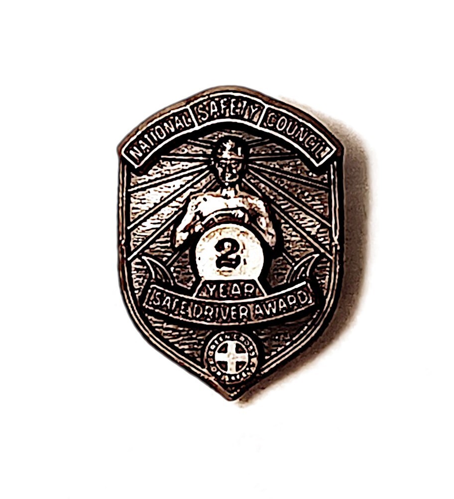 Safe Driver Award Pin Year 2 Natl Safety Council Collar Style Screw ...
