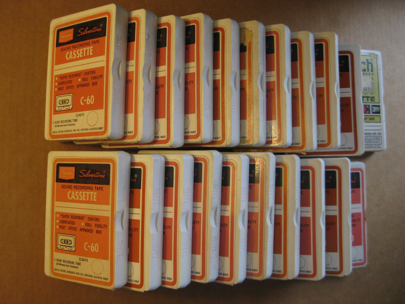 Sears Silvertone C-60 Vintage Used Cassette Tape Lot (20 Tapes ...