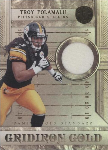 2011 Panini Gold Standard - Gridiron Gold Materials #14 Troy Polamalu ...