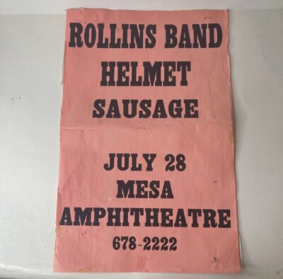 Vintage Rollins Band Helmet Sausage July 28th @ Mesa Amphitheater 90s ...