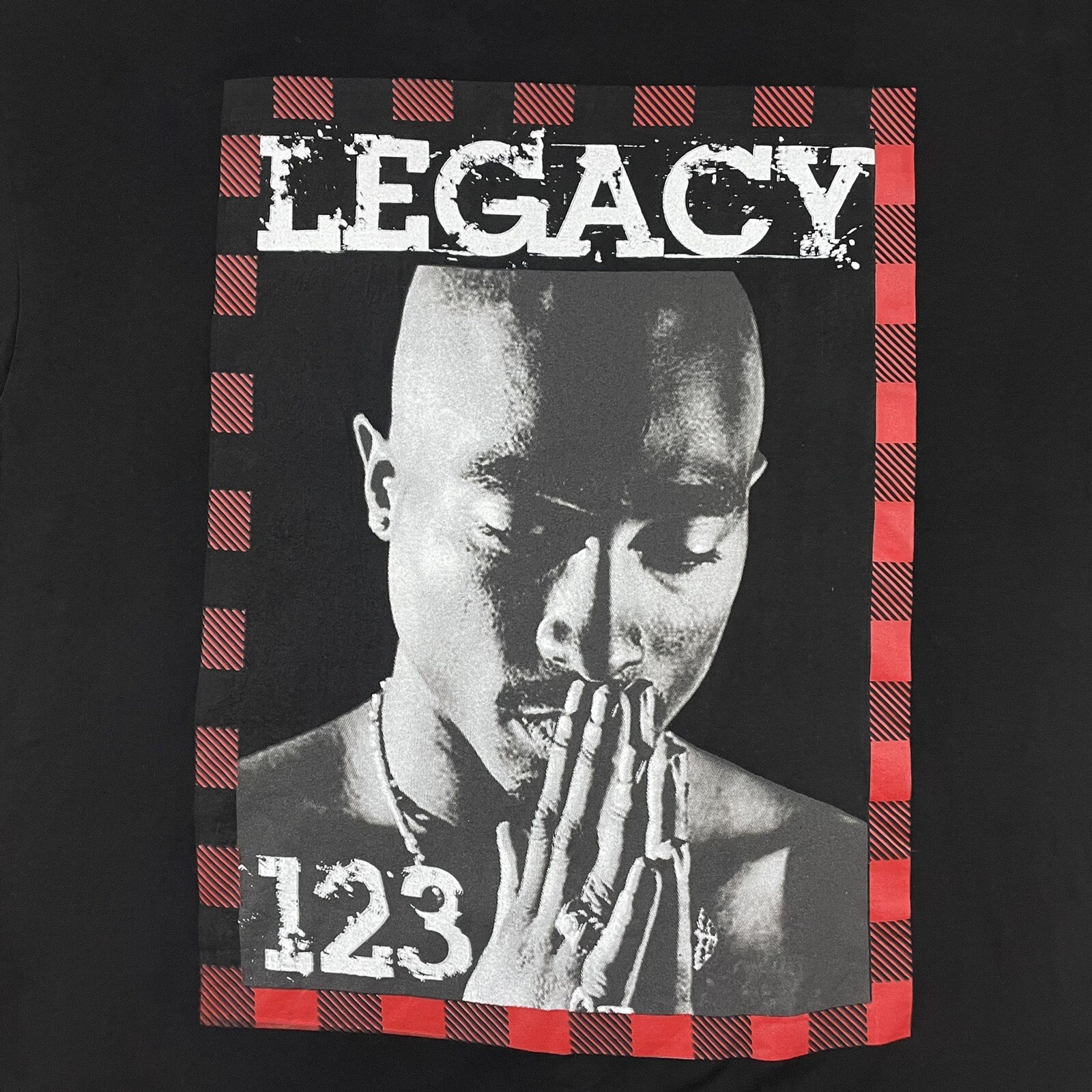 Vintage Tupac Shakur Big Graphic T Shirt Black Rap Te… - Gem