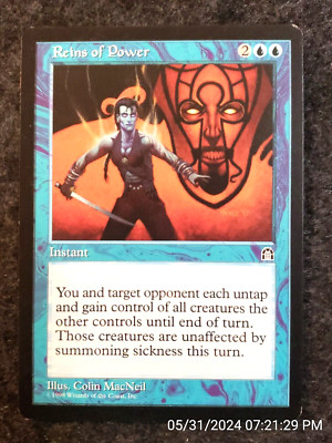 Reins of Power Stronghold NM Blue Rare MAGIC THE GATHERING MTG CARD ...