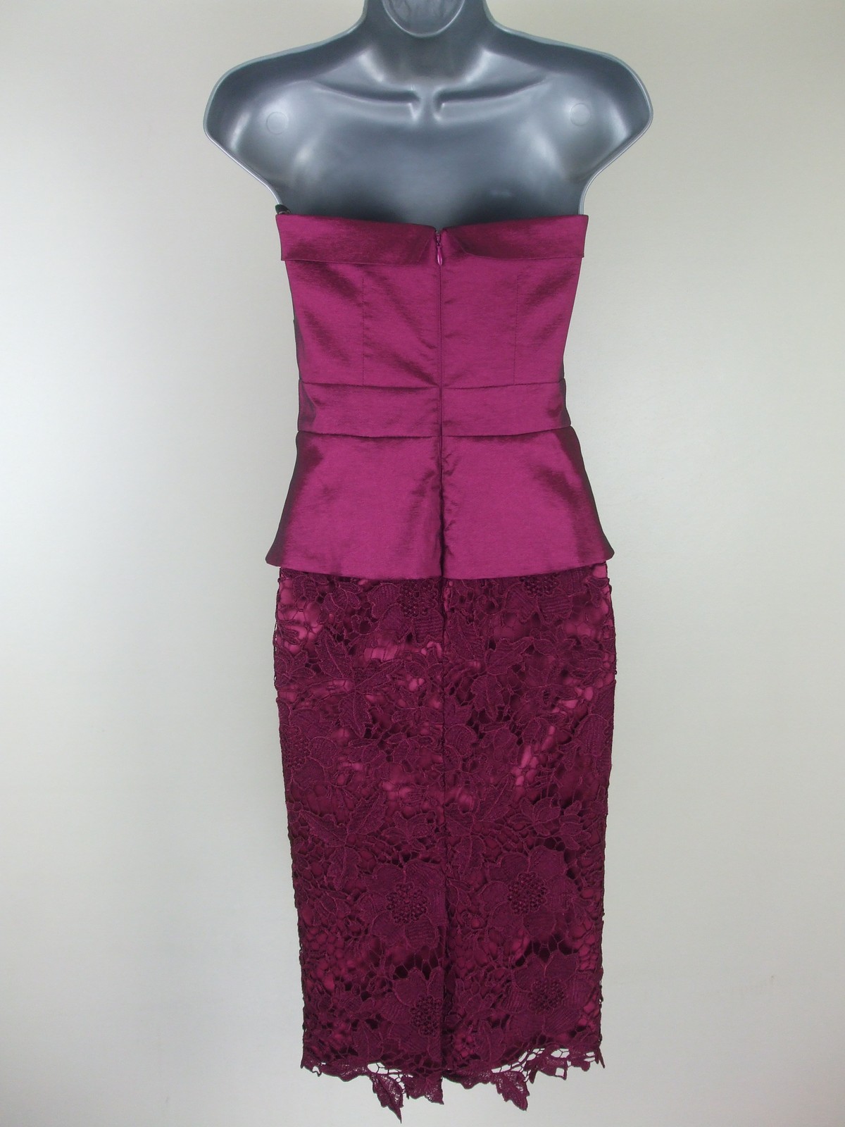 Womens Alexon Dress Taffeta Bodice Ladies Peplum Lace Cocktail Vintage ...