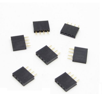 100PCS 1x4 Single Row 4 Pins Pitch 2.54mm PCB Socket Female Header ...