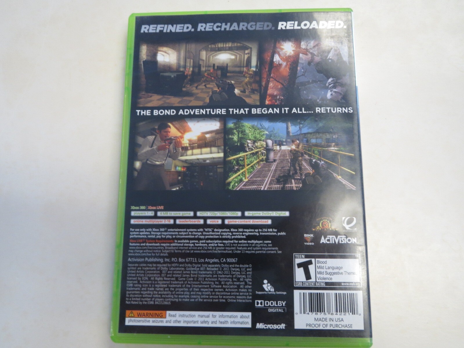 GoldenEye 007 Reloaded Xbox 360 Complete in Box CIB Tested And Working ...