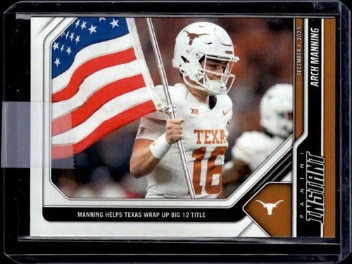 2023 Panini Instant Arch Manning RC 46 Texas Longhorns Wrap-Up Big 12 ...