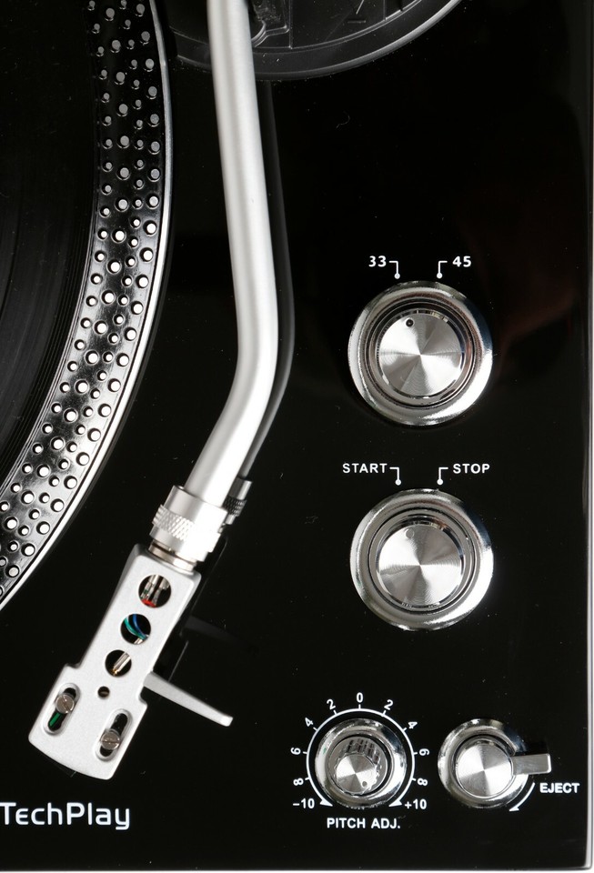 TechPlay TCP4530 BLK Record Player Turntable 33 45 RPM Belt Drive RCA ...