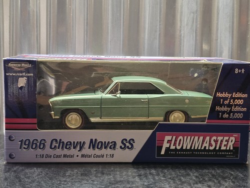 ERTL American Muscle 1966 Chevy Nova SS Flowmaster 1:18 Scale Diecast ...