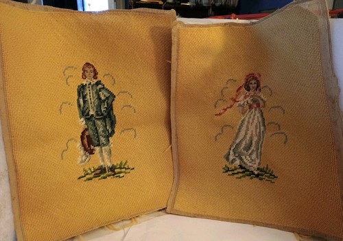 Pinkie and Blue Boy Needlepoint Portraits Complete 13" x 11" Finished ...