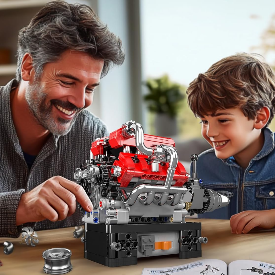 750+ Pcs Visible V8 Internal Combustion Ohc Engine Motor Working Model ...