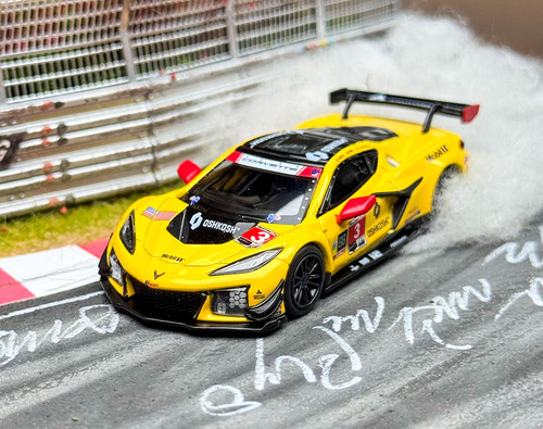 MINIGT 1:64 Yellow Corvette Z06 GT3 #3 2024 ISMA Model Diecast Metal ...