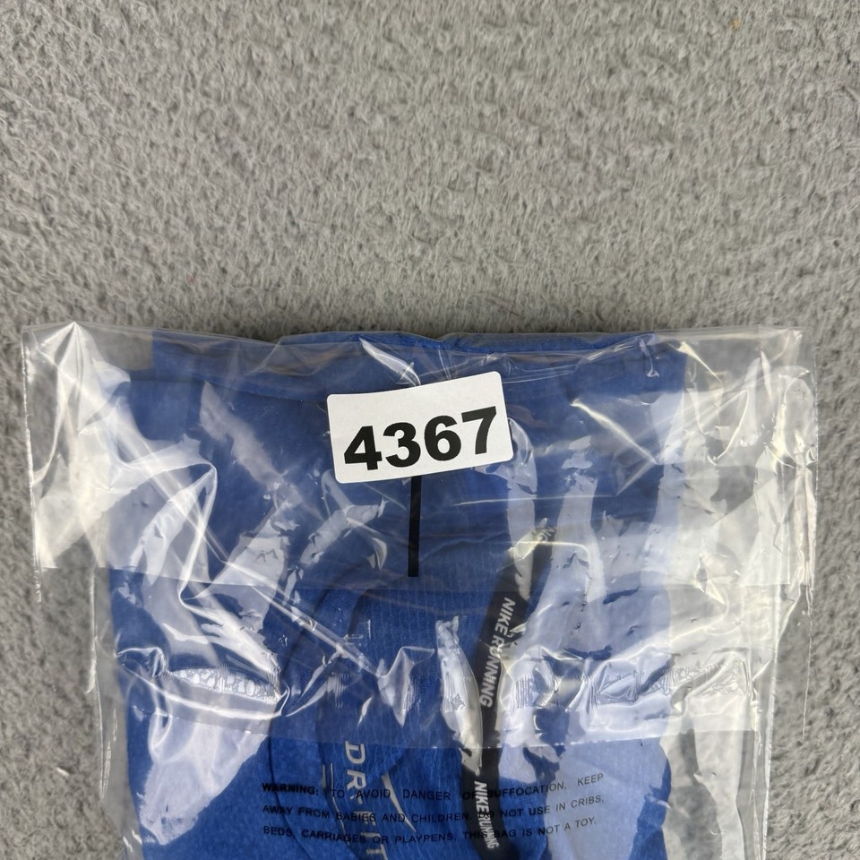 Nike Dri Fit Running Men's Large Blue Reflective Crew Neck Breathable ...