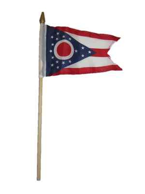 Wholesale Lot of 6 6x9 6"x9" State of Ohio Stick Flag wood Staff | eBay