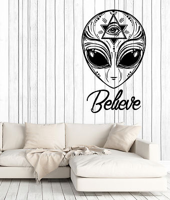 Wall Vinyl Decal Alien UFO Humanoids Space Stars Home Decor z4671 | eBay