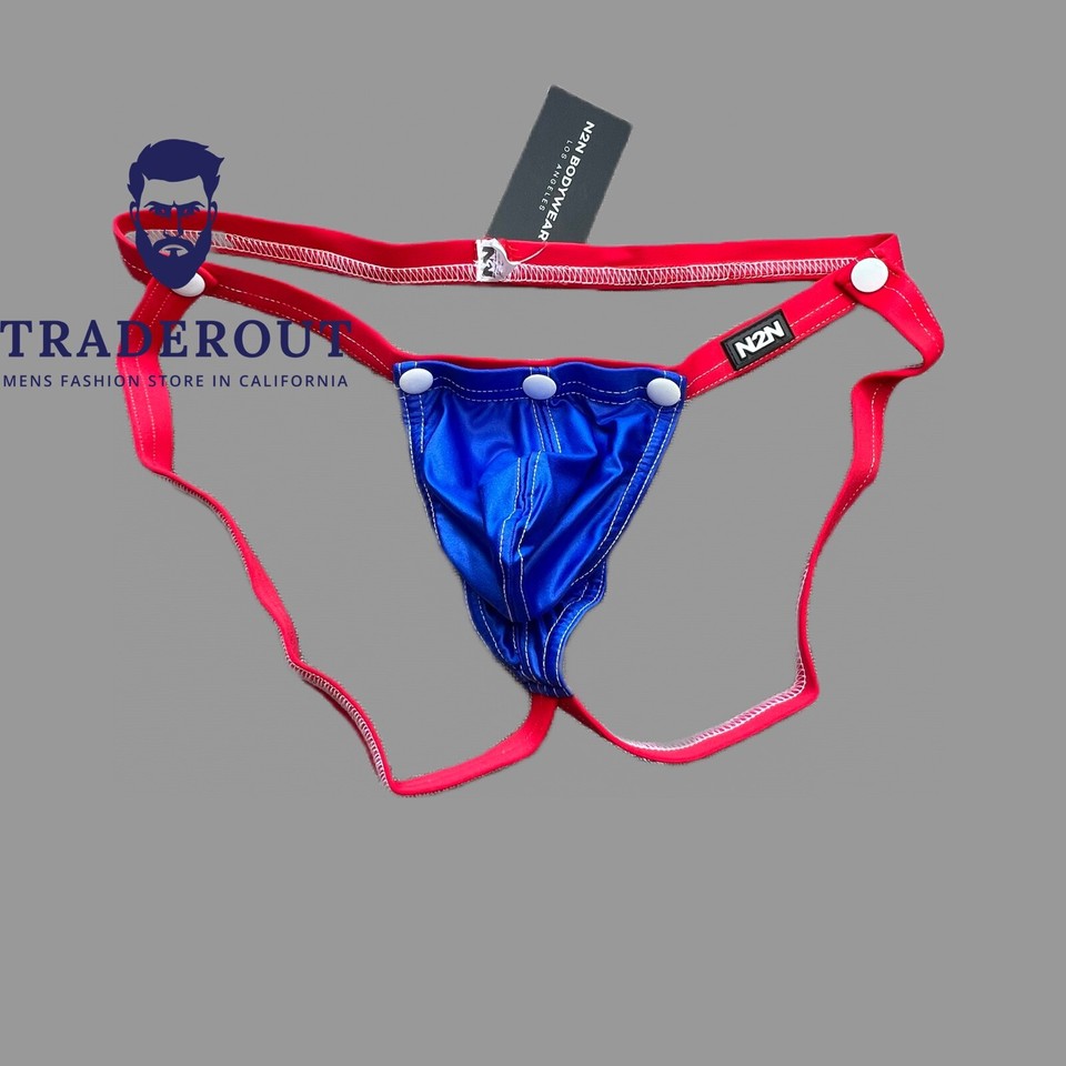 N2N Bodywear Men Blue Red Titan swim gym jock jockstrap underwear size ...