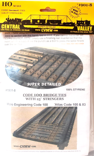 Central Valley HO Scale ~ New ~ Bridge Ties & Stringers ~ Code 83 & 100 ...
