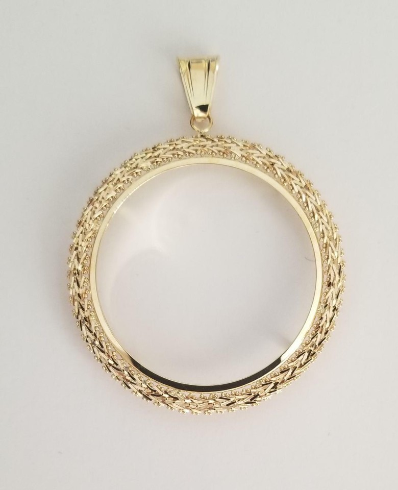 14k Yellow Real Gold 4 Prong 50 Pesos Bolla Coin Bezel-Frame | eBay