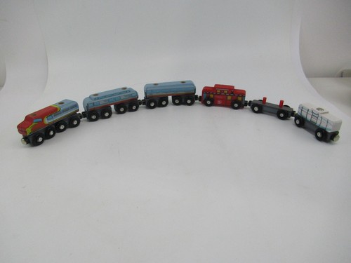Melissa and Doug Wooden Train Cars Lot of 6 Diesel Engine Caboose ...