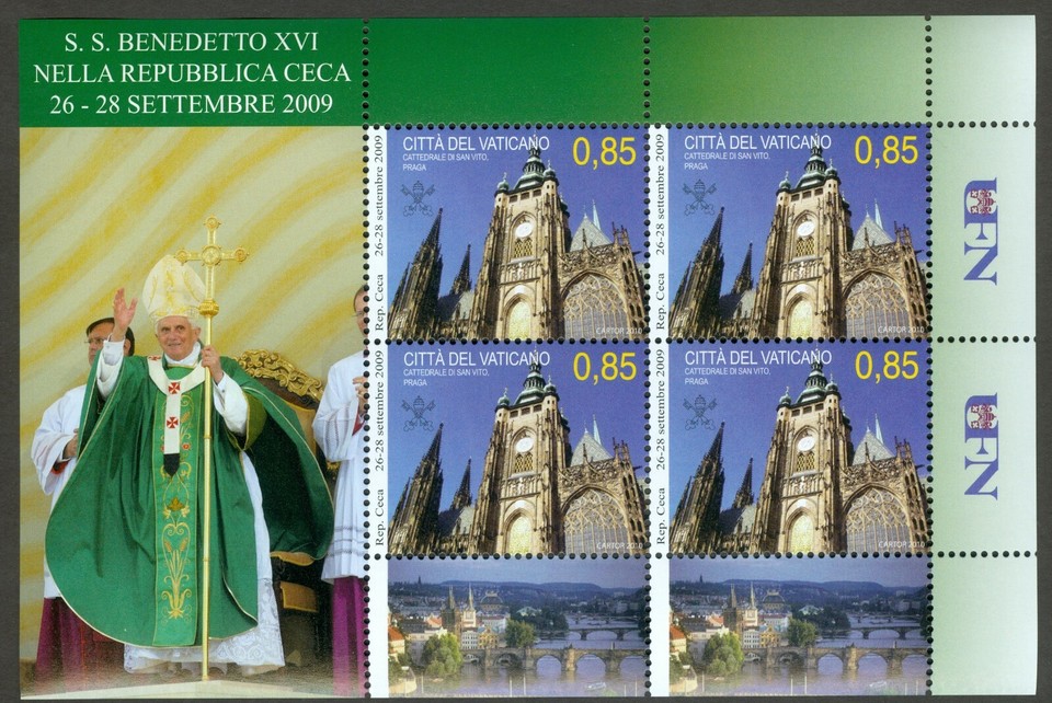 2010 Vatican City Sc# 1455-7: Papal Trips of Benedict XVI in 2009 MNH ...