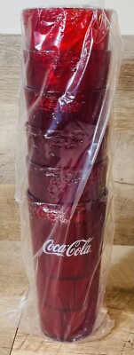 Coca Cola Red Plastic Restaurant Cups Set Of 6 NEW 6.5” Tall | eBay