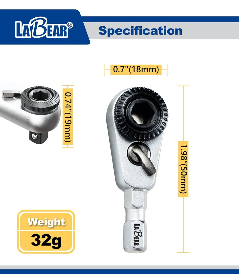 - Hex End EDC Socket Ratchet Wrench with Bit adapter, Accessary for ...