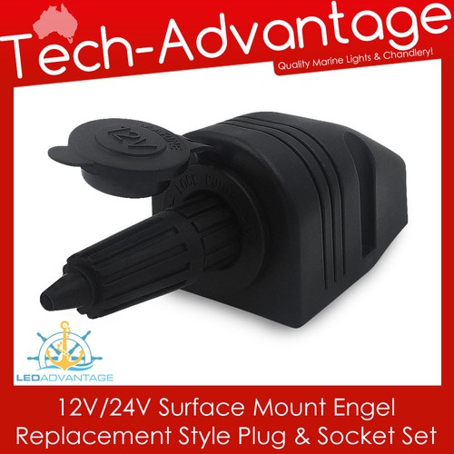 12V-24V SURFACE MOUNT CARAVAN BOAT ENGEL FRIDGE LOCKING POWER SOCKET ...