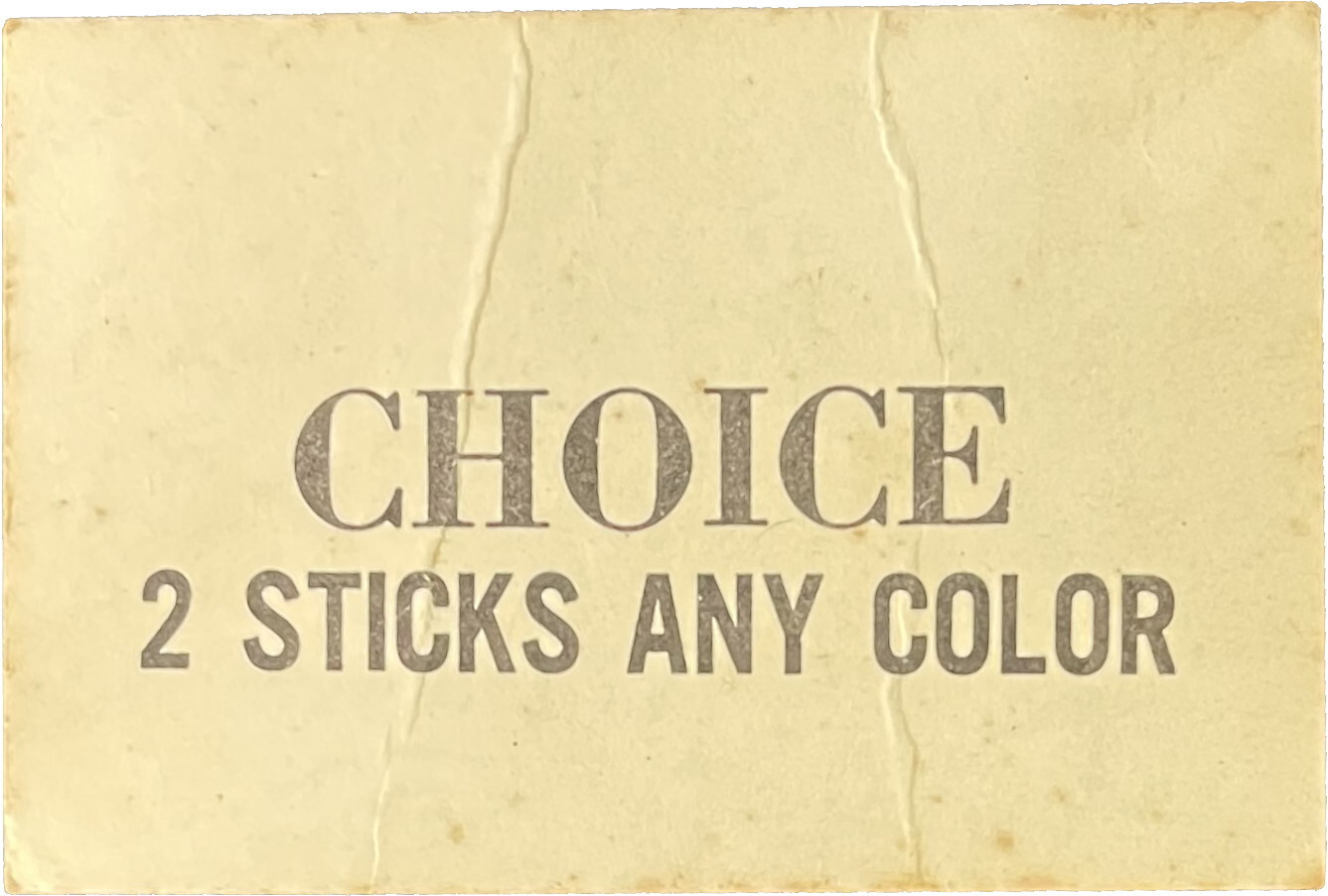 Dynamite Shack Game "Choice 2 Sticks Any Color" Card single card ...